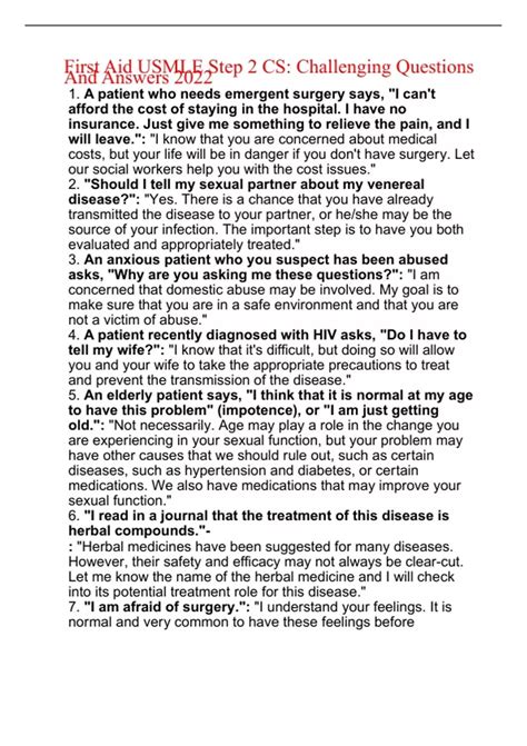 First Aid Usmle Step 2 Cs Challenging Questions And Answers 2022 Usmle Stuvia Us