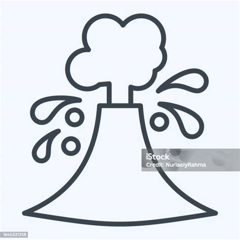 아이콘 화산 폭발 기후 변화 기호와 관련이 있습니다 선 스타일 심플한 디자인 편집 가능 간단한 그림 개체 그룹에 대한 스톡 벡터