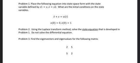 Solved Problem 1 Place The Following Equation Into