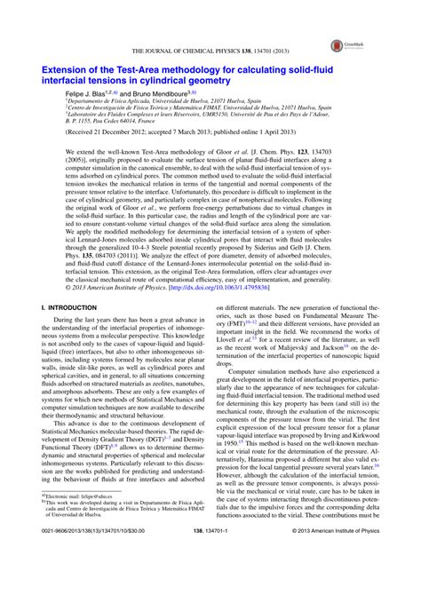 Pdf Extension Of The Test Area Methodology For Calculating Solid