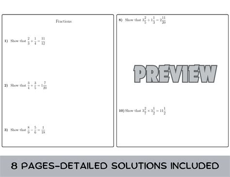 Fractions Gcse Style Questions Worksheet With Solutions Teaching