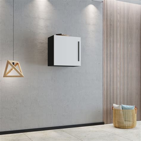 Cub Haaus Haga O Usa Alb Luciosnegru Mdf L 50 X L 30 X H 50 Cm