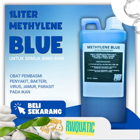 Jual Methylene Blue 1 Liter Obat Biru Parasit Virus Jamur Bakteri Pada Ikan Metilin Blue