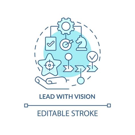 Lead With Vision Turquoise Concept Icon Stock Vector Illustration Of Productivity Abstract