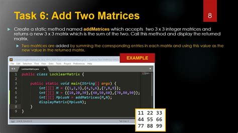 Solved Task 3 Create A Matrix 5 Create A Static Method