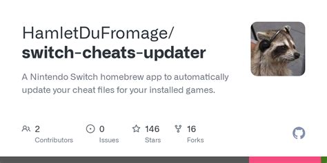 Github Hamletdufromageswitch Cheats Updater A Nintendo Switch