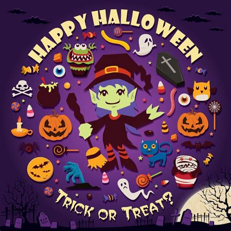 빈티지 할로윈 포스터 디자인 프리미엄 벡터