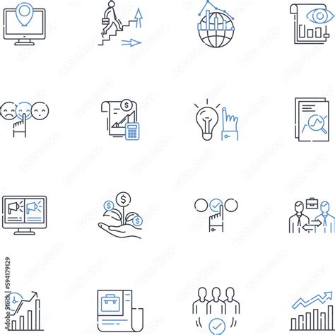 Forward Movement Line Icons Collection Progress Advancement Momentum Drive Headway Incline