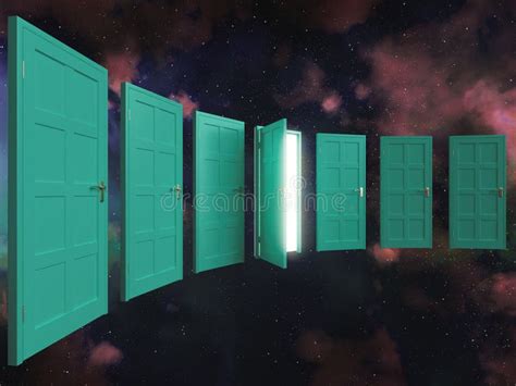 Door Array In Space Stock Illustration Illustration Of Collection