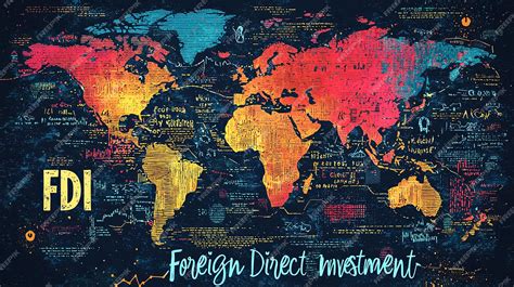 World Map Infographic Illustrating Global Foreign Direct Investment