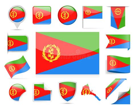 Eritrea Flag Vector Set Stock Illustration Illustration Of Holiday