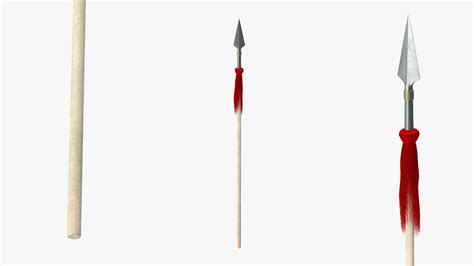 Spear With Red Tassel Fur 3d Model Turbosquid 2402320