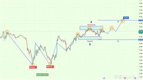 Full Btcusd 1h Chart Analysis Double Bottom Reversal Trishasaha
