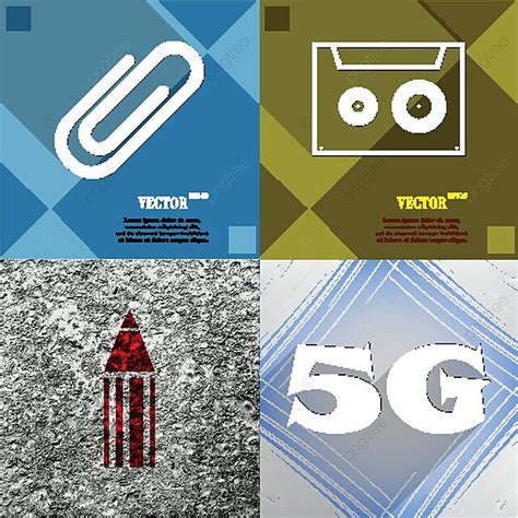 Collection Dicônes Web Présentant Divers Arrière Plans Abstraits Vecteur Png Sceller Modèle