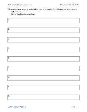 CP4P Introduction Activity Answers CP4P Computer Principles For Programmers File Systems And