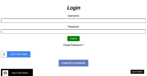 react github login button examples codesandbox