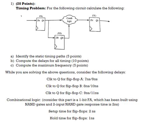 Solved 20 Points Timing Problem For The Following Ci