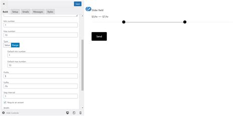 how to add a multi range slider in a form with wordpress happyforms