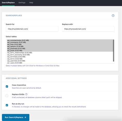 WordPress Search And Replace Support Center