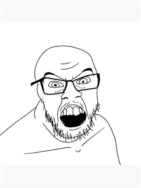 Angry Soyjak Sticker For Sale By Teesbypatrick Redbubble