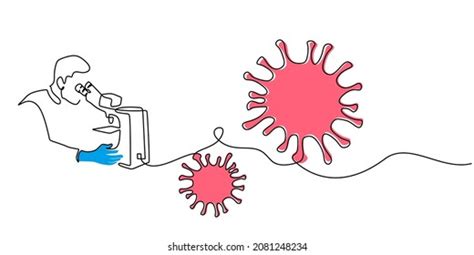 continuous one single line scientist doing stock vector royalty free