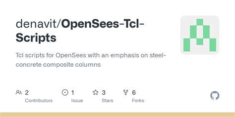 Github Denavitopensees Tcl Scripts Tcl Scripts For Opensees With An