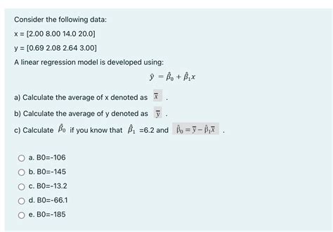 Solved Consider The Following Data Chegg
