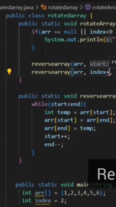 Rotate Array In Java🤔🤔 Java Coding Rotatearray Youtube