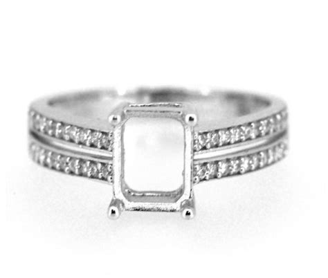 Sterling Silver Semi Mount Ring Setting Oct 7x5mm Split Shank Ebay