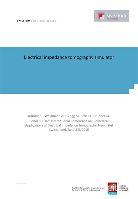 Pdf Krammer P Et Al Electrical Impedance Tomography Simulator