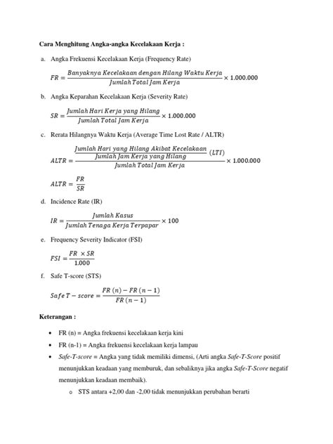 Rumus Safety Performance Pdf