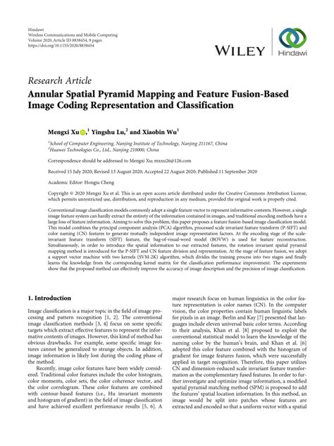 pdf annular spatial pyramid mapping and feature fusion based image