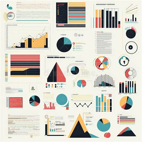 Colorful Data Visualization And Analysis Charts Stock Illustration