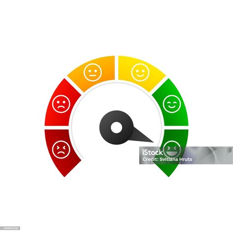 품질 수준 등급을 나타내는 감정적 아이콘 비즈니스 지표 개념입니다 나쁨 보통 좋음 우수와 같은 다양한 수준의 등급 벡터 그림입니다 계기판 차량 부분에 대한 스톡 벡터 아트