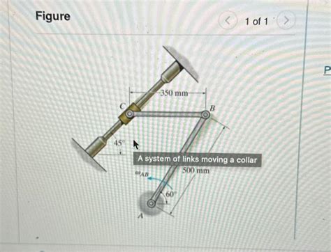 Solved The Angular Velocity Of Link Ab Is Wab 3 6 Rad S