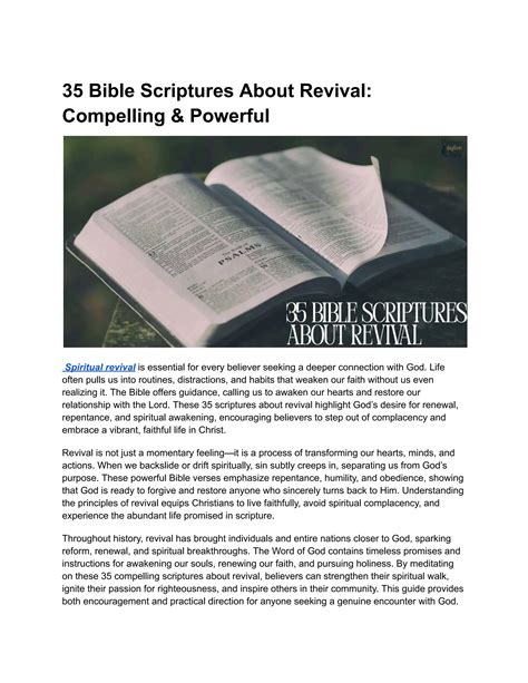 35 Bible Scriptures About Revival Compelling And Powerful 2pdf