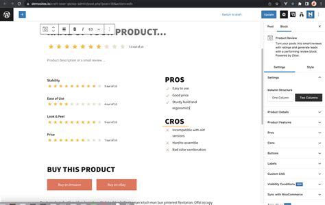 cros instead of cons on the product review block · issue 1267