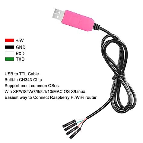 YACSEJAO USB To TTL Serial Cable CH Module USB To TTL Debug Cable Pin Female Socket Header
