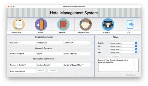 Hotel Management System Using Python With Source Code Using Graphical