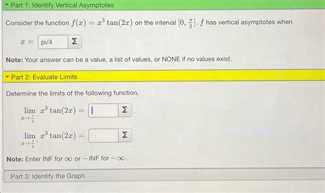 Solved Part 1 Identify Vertical Asymptotesconsider The