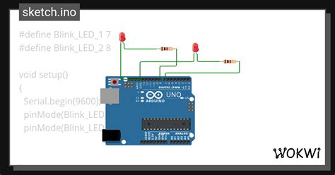 2 Bulb Wokwi Esp32 Stm32 Arduino Simulator