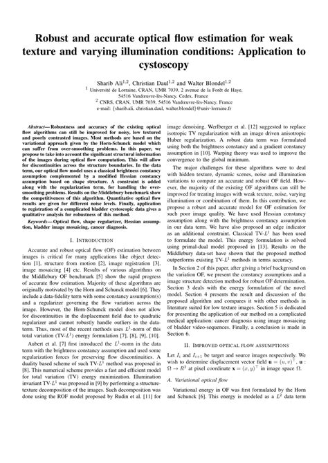 pdf robust and accurate optical flow estimation for weak texture and