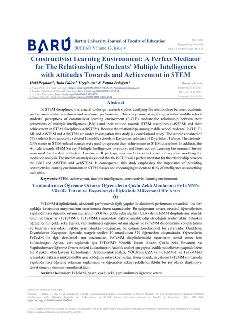 Pdf Constructivist Learning Environment A Perfect Mediator For The