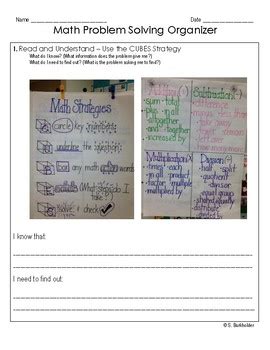 Problem Solving Organizer CUBES Method By Smile Teach Inspire TPT