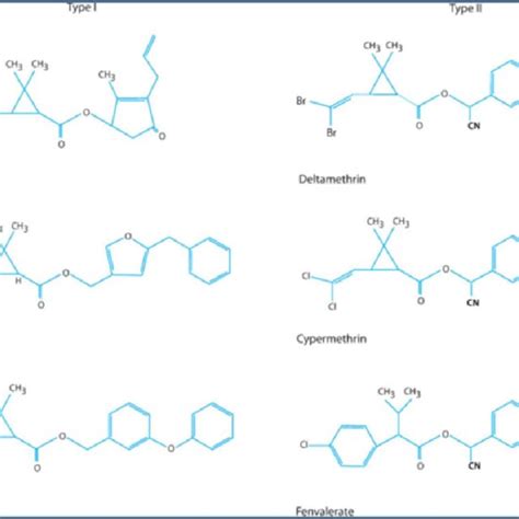 Structures Of Type I And Type Ii Pyrethroid Insecticides All Type Ii Download Scientific