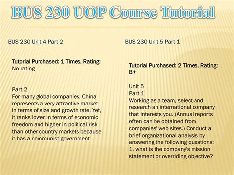 PPT BUS UOP Course Tutorial Tutorial Rank PowerPoint Presentation ID