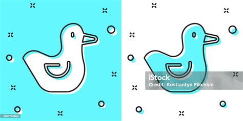 녹색과 흰색 배경에 격리 된 검은 줄 고무 오리 아이콘 임의동적 모양 벡터 1에 대한 스톡 벡터 아트 및 기타 이미지 1 가능성 고무 Istock