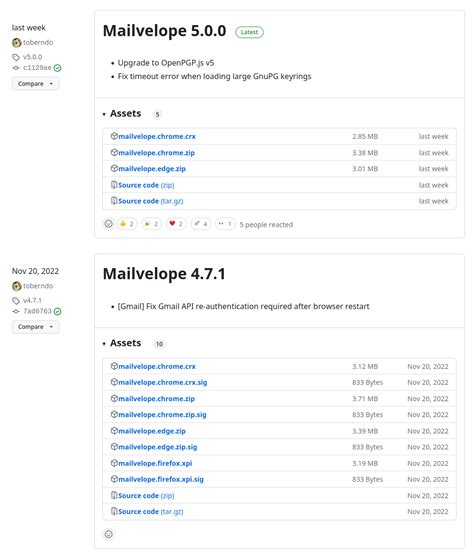 Firefox Artifact Missing From 500 Github Release · Issue 813 · Mailvelopemailvelope · Github