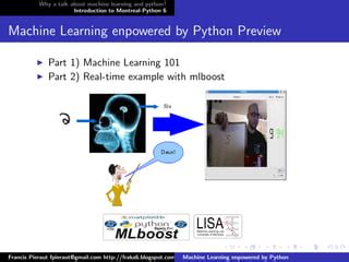 Intro To Machine Learning Enpowered By Python Montreal Python Ppt