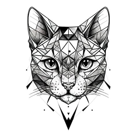 Premium Photo Cat Stylized Triangle Polygonal Model Contour For